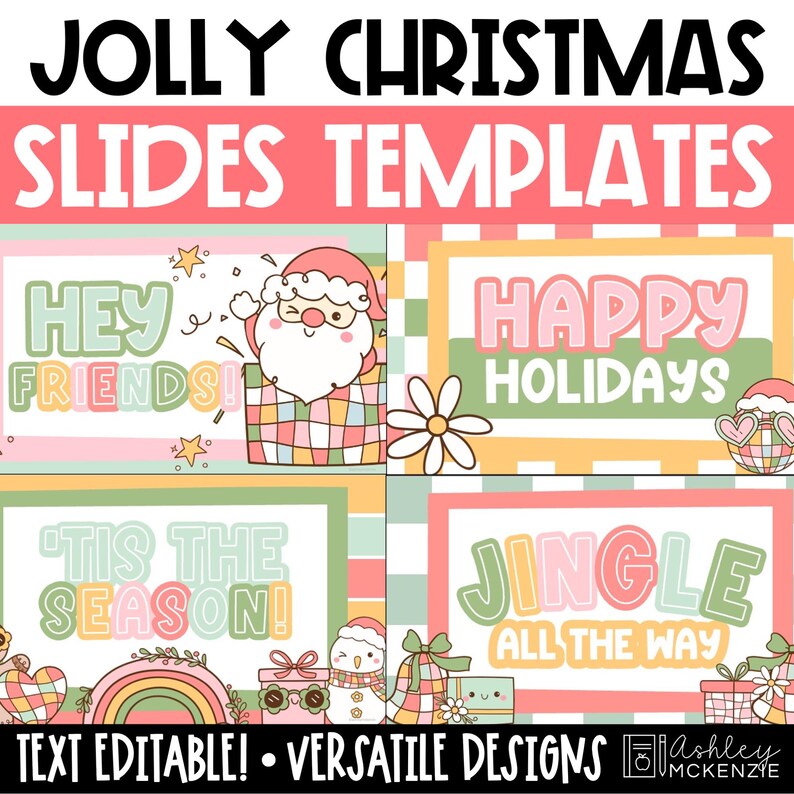 Holly Jolly Christmas Slide Templates, Winter Morning Slides, December ...