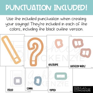 Muted Pastel A-Z Bulletin Board Letters, Punctuation, and Numbers, Easy ...