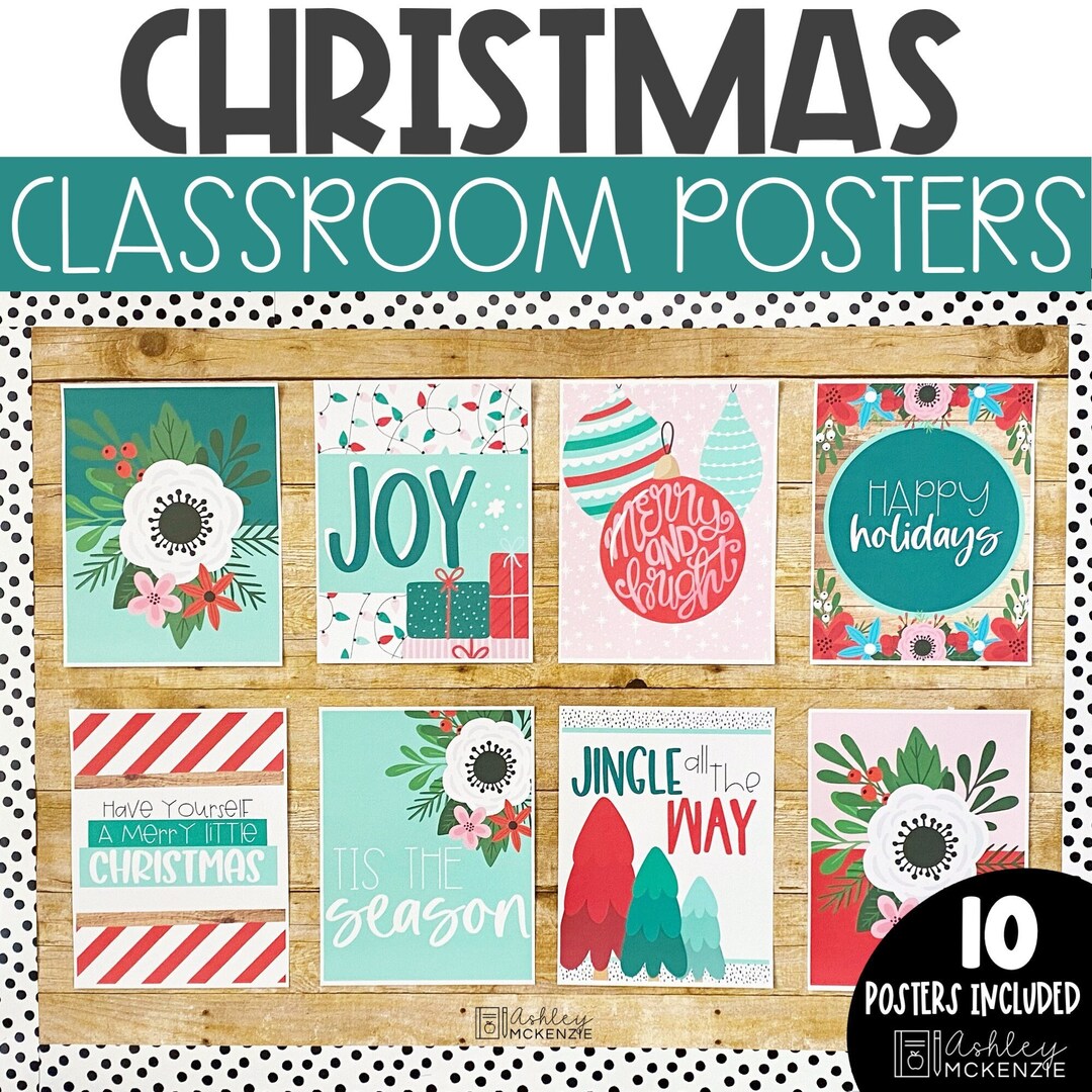 Christmas Cheer Classroom Posters, Easy Holiday Classroom Decorations ...