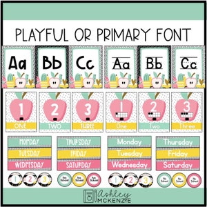 School Supplies Classroom Decor Bundle Modern Back to School Bulletin ...