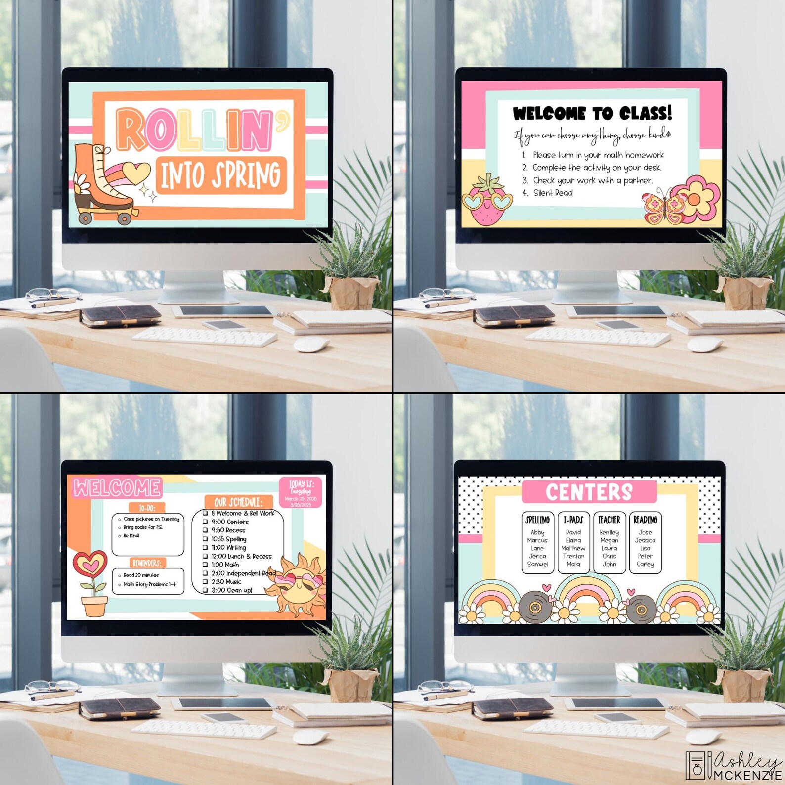 Class Slides, March Morning Slides, Spring Slide Templates, April Daily ...