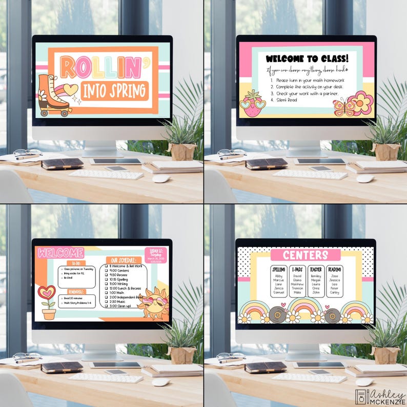 Class Slides, March Morning Slides, Spring Slide Templates, April Daily ...