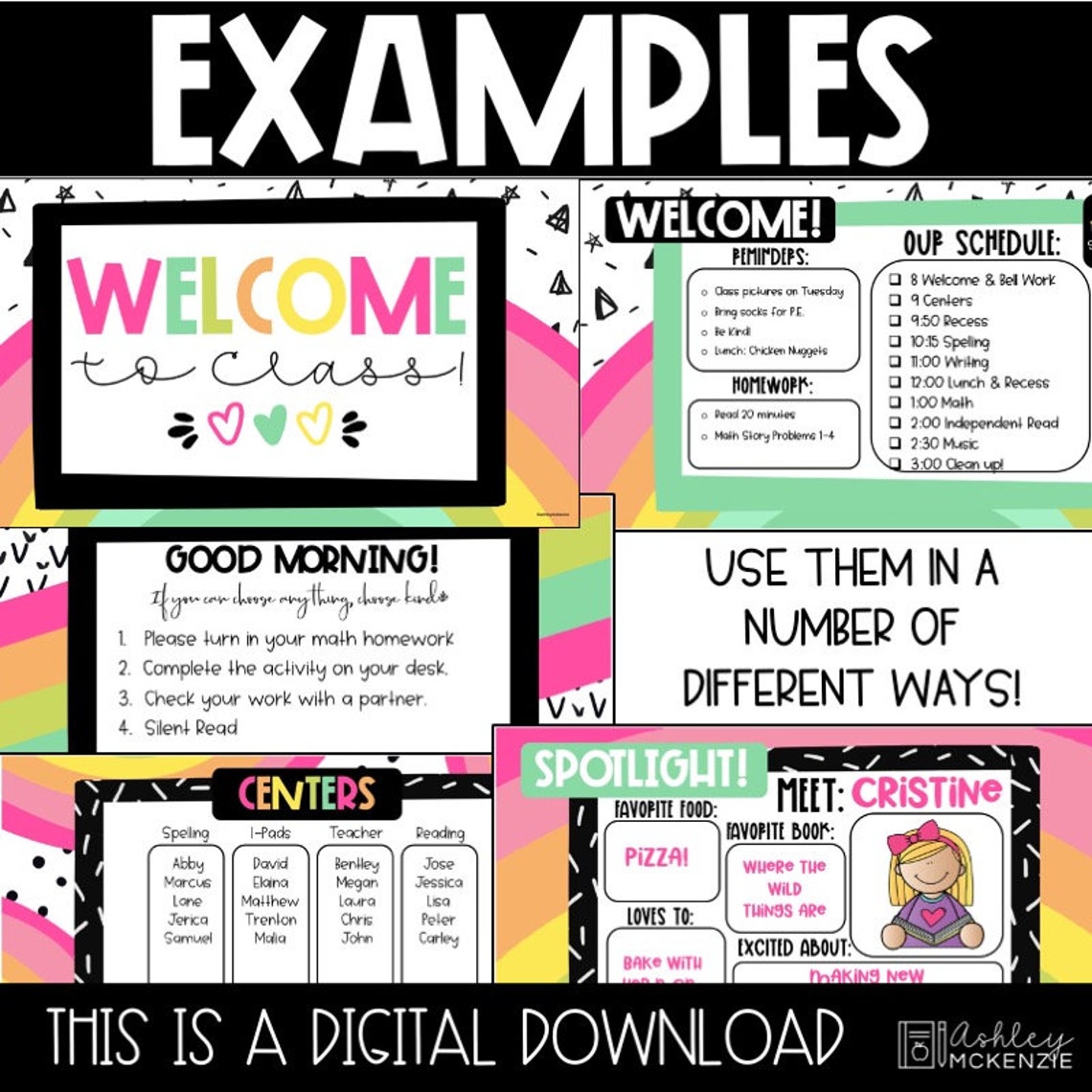 Rainbow Brights Google Slides and Powerpoint Templates, Bright Class ...