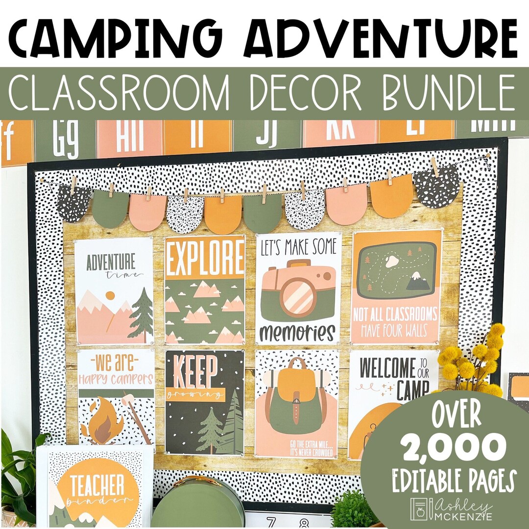 Camping Adventure Classroom Decor Bundle Elementary School Decorations ...