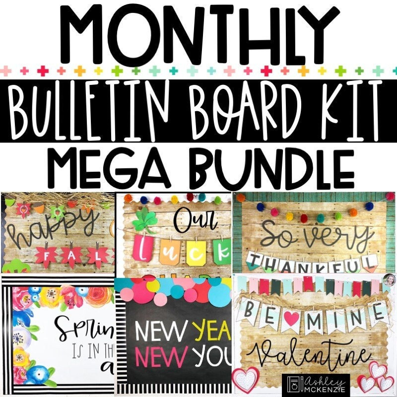 Monthly Bulletin Board Kits Bundle #1, Classroom Decor for the Whole ...
