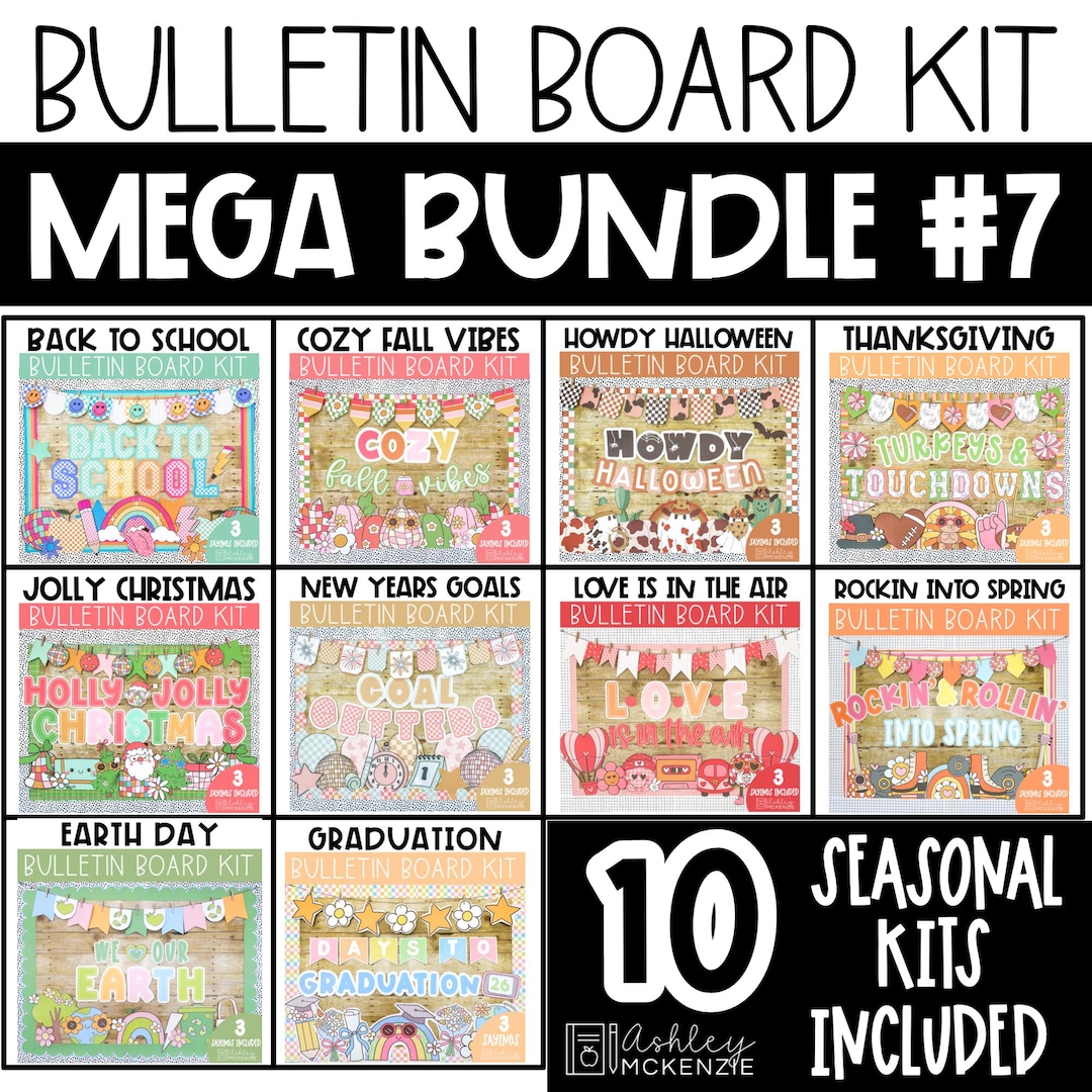 Holidays Bulletin Board Kits Bundle #7 Seasonal Classroom Decor for the ...