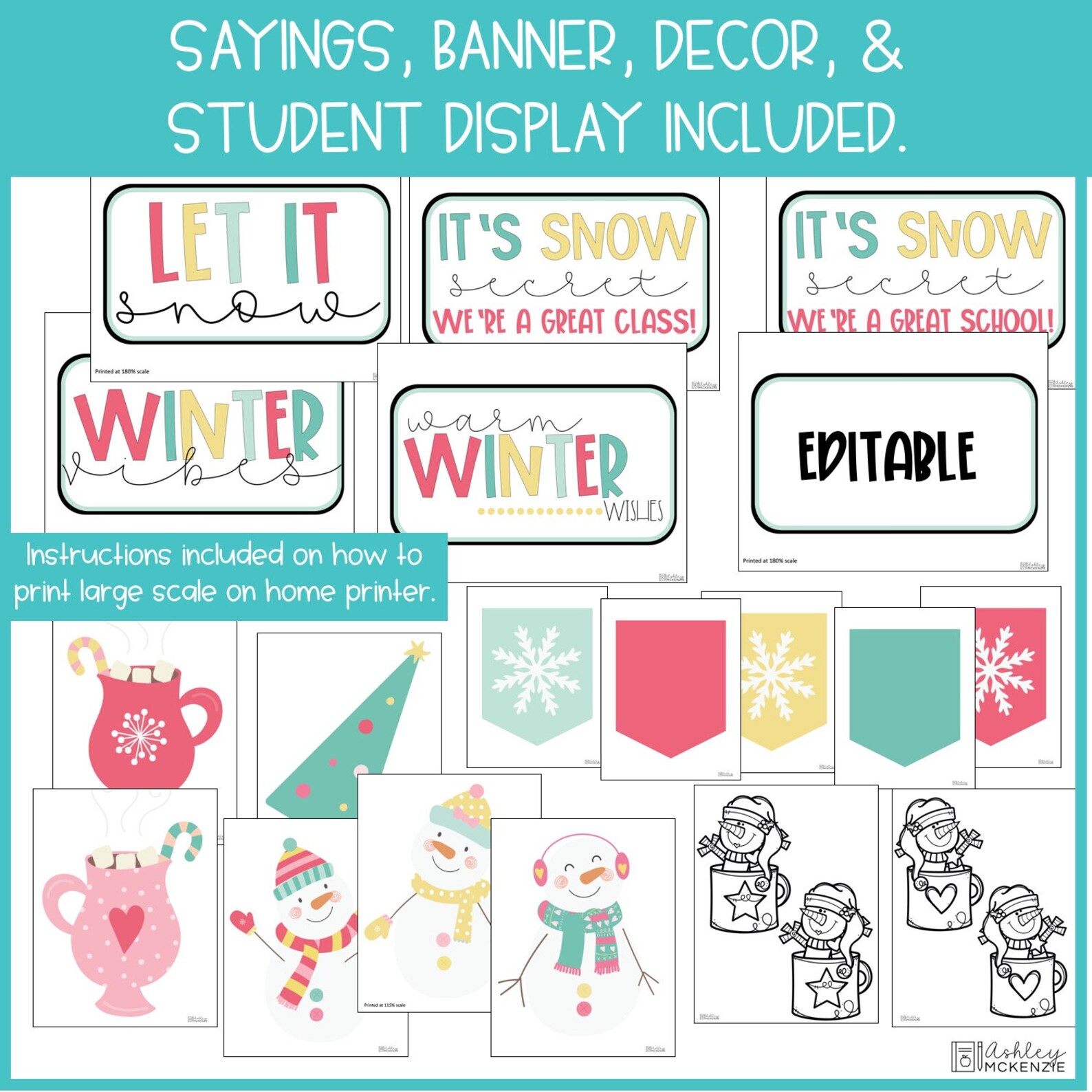 Winter Snowman Bulletin Board Kit Easy Seasonal Classroom | Etsy