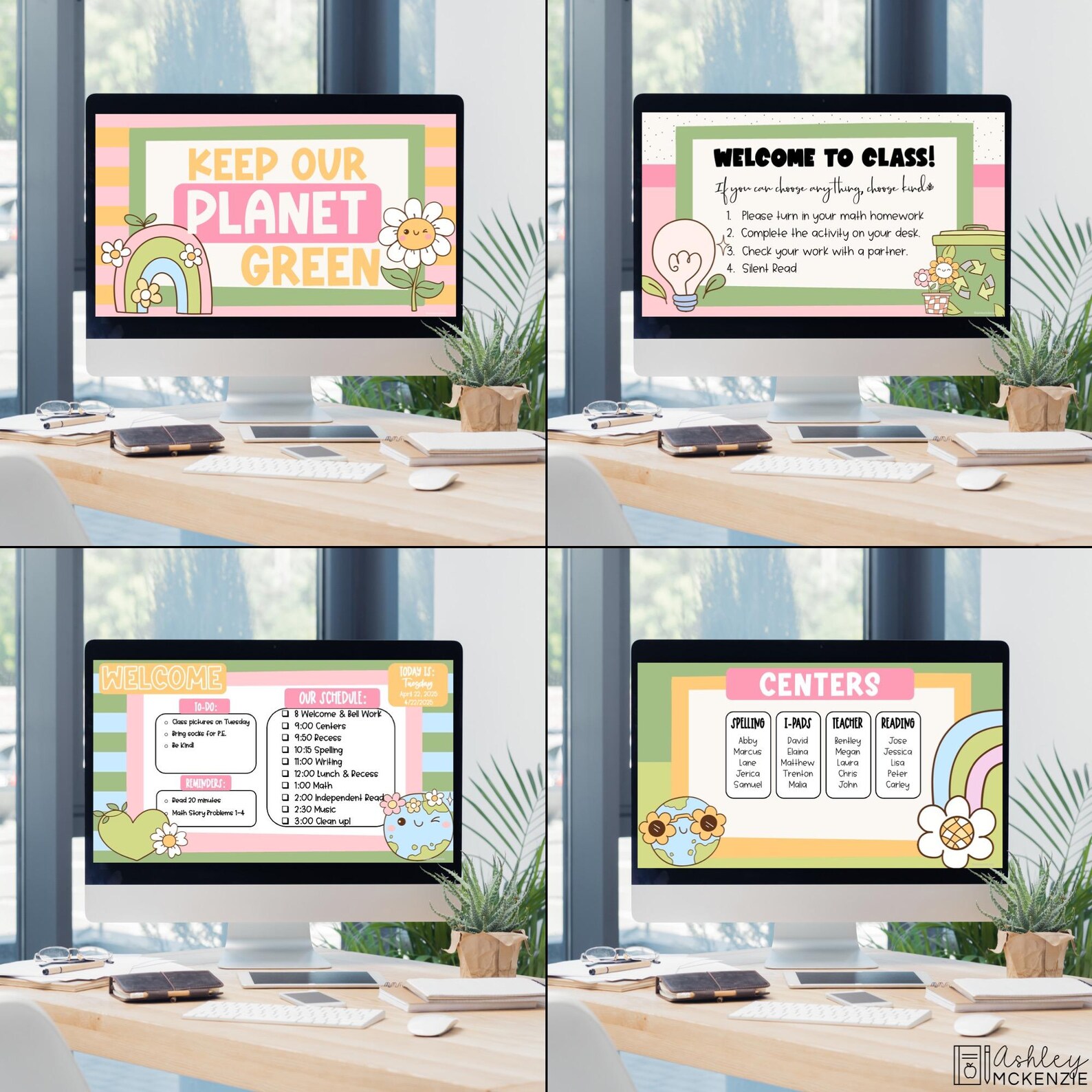 Class Slides, Earth Day Slide Templates, April Daily Slides, for Google ...