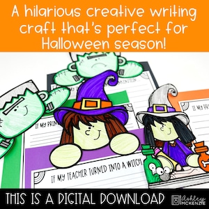 Halloween Classroom Activity Fall Writing Prompts If My Teacher Turned ...