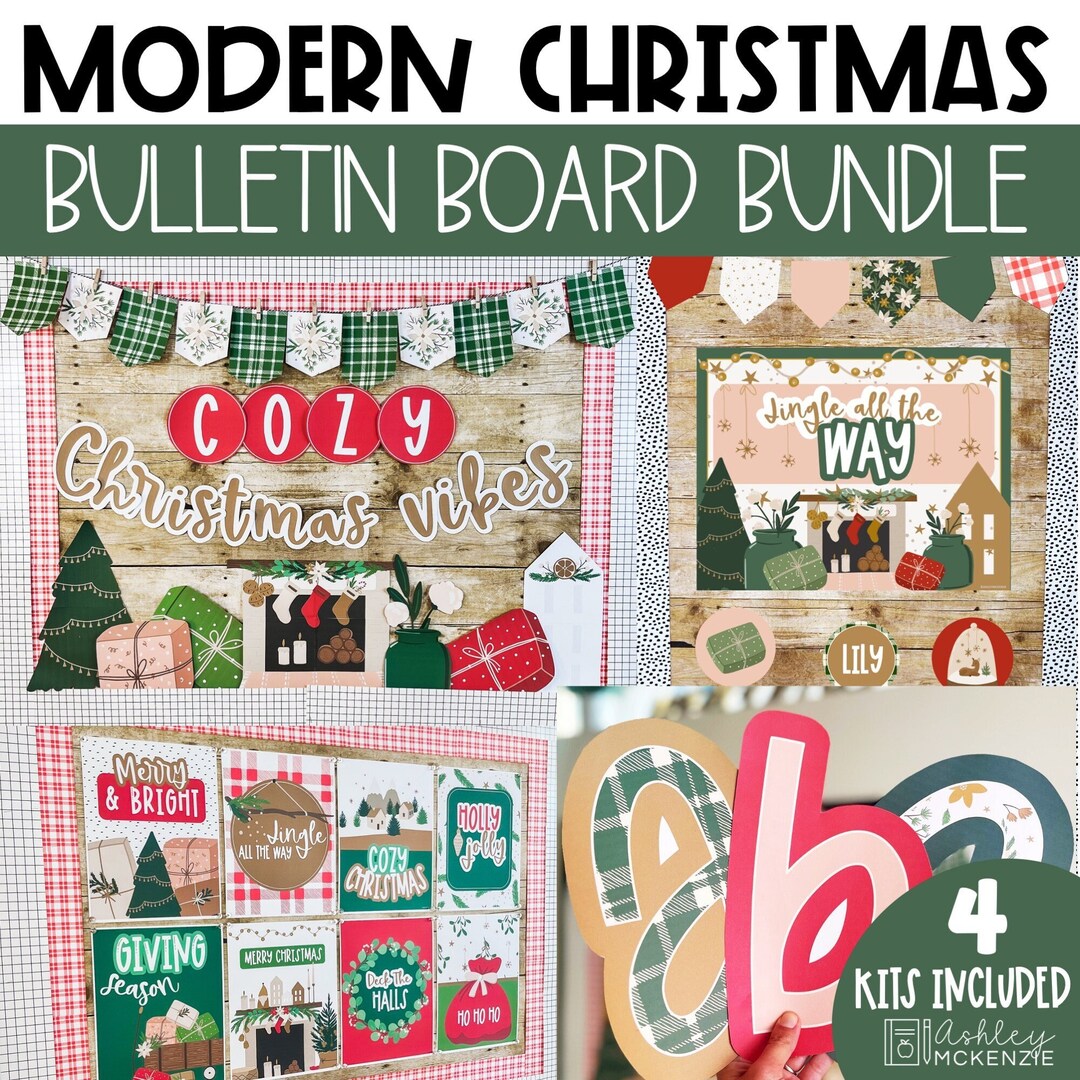 Modern Christmas Classroom Decor, Bulletin Board Kit, Classroom Posters ...
