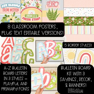 Spring Classroom Decor, Spring Fresh Start Theme, Bulletin Board Kit ...