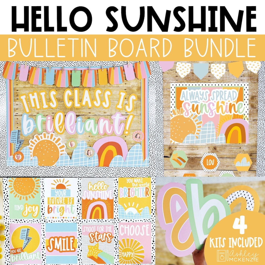 Sunshine Classroom Theme Back to School Bulletin Board Ideas Bundle ...