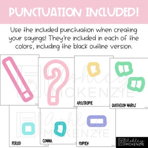 Pastel Colors A-Z Bulletin Board Letters, Punctuation, and Numbers ...