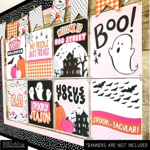 Halloween Classroom Posters Boo Street Theme October Bulletin Board ...