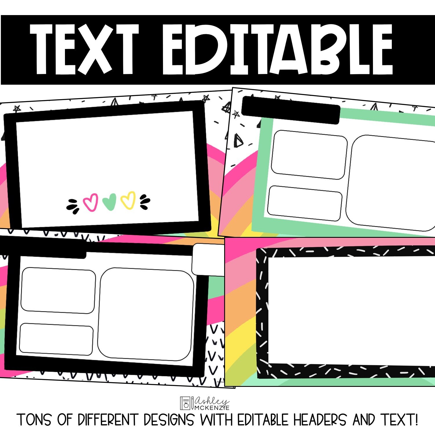 Rainbow Brights Google Slides and Powerpoint Templates Bright - Etsy UK