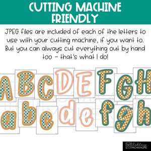 Modern Check Classroom Decor, Primary Font A-Z Bulletin Board Letters ...