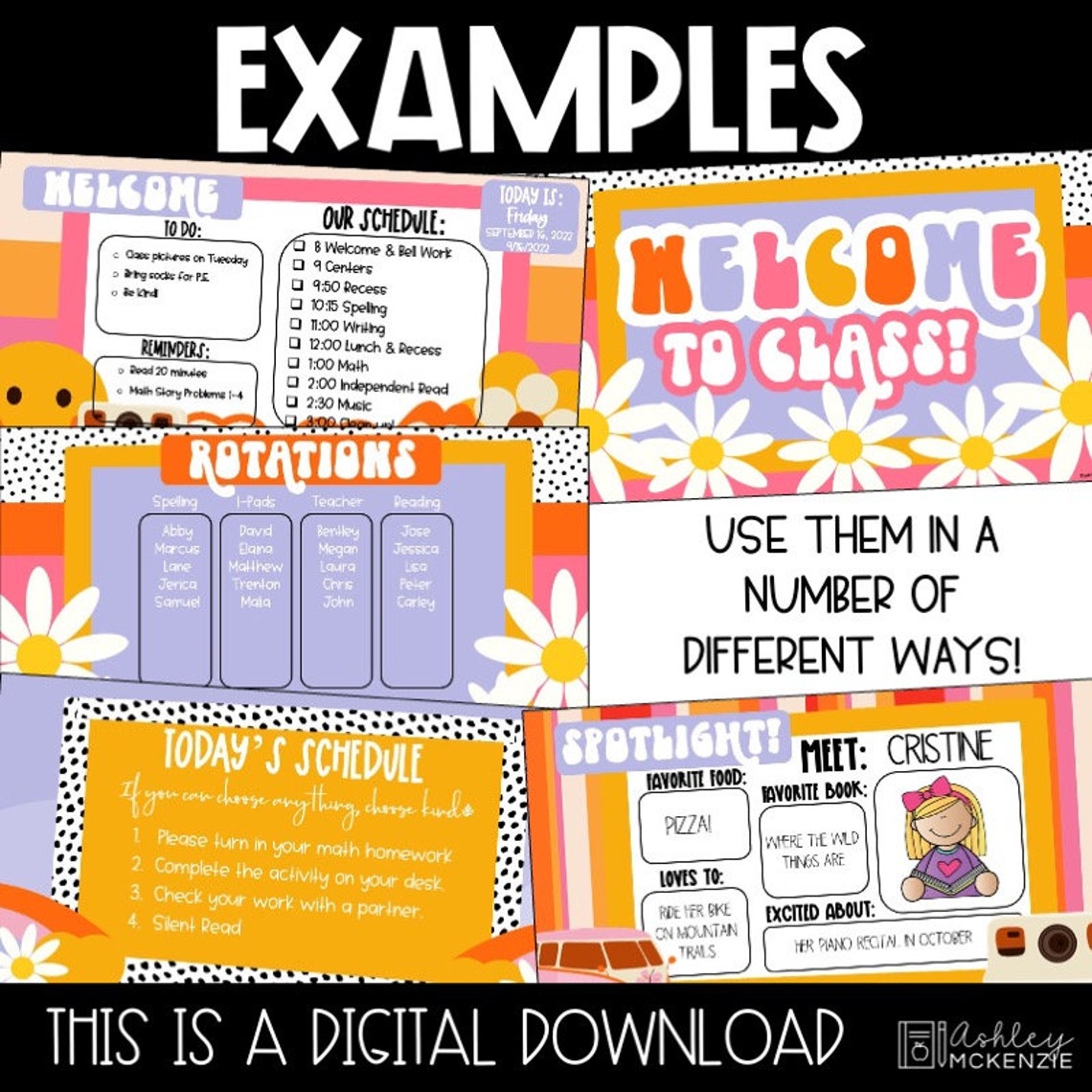 Retro Google Slides and Powerpoint Templates Retro Vibes - Etsy