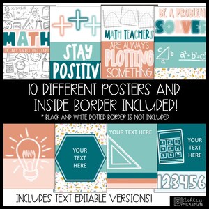 Math Classroom Posters, Easy and Modern Classroom Decorations, Text ...