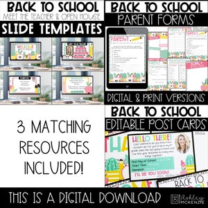 Welcome Back to School Open House Bundle Meet the Teacher Night Slides ...