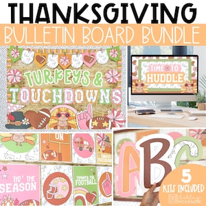 Thanksgiving Bulletin Board Bundle, Football Bulletin Board Kit ...