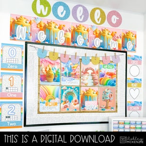 Pastel Classroom Decor Bundle Calm Colors Pastel Sweets Theme Editable ...