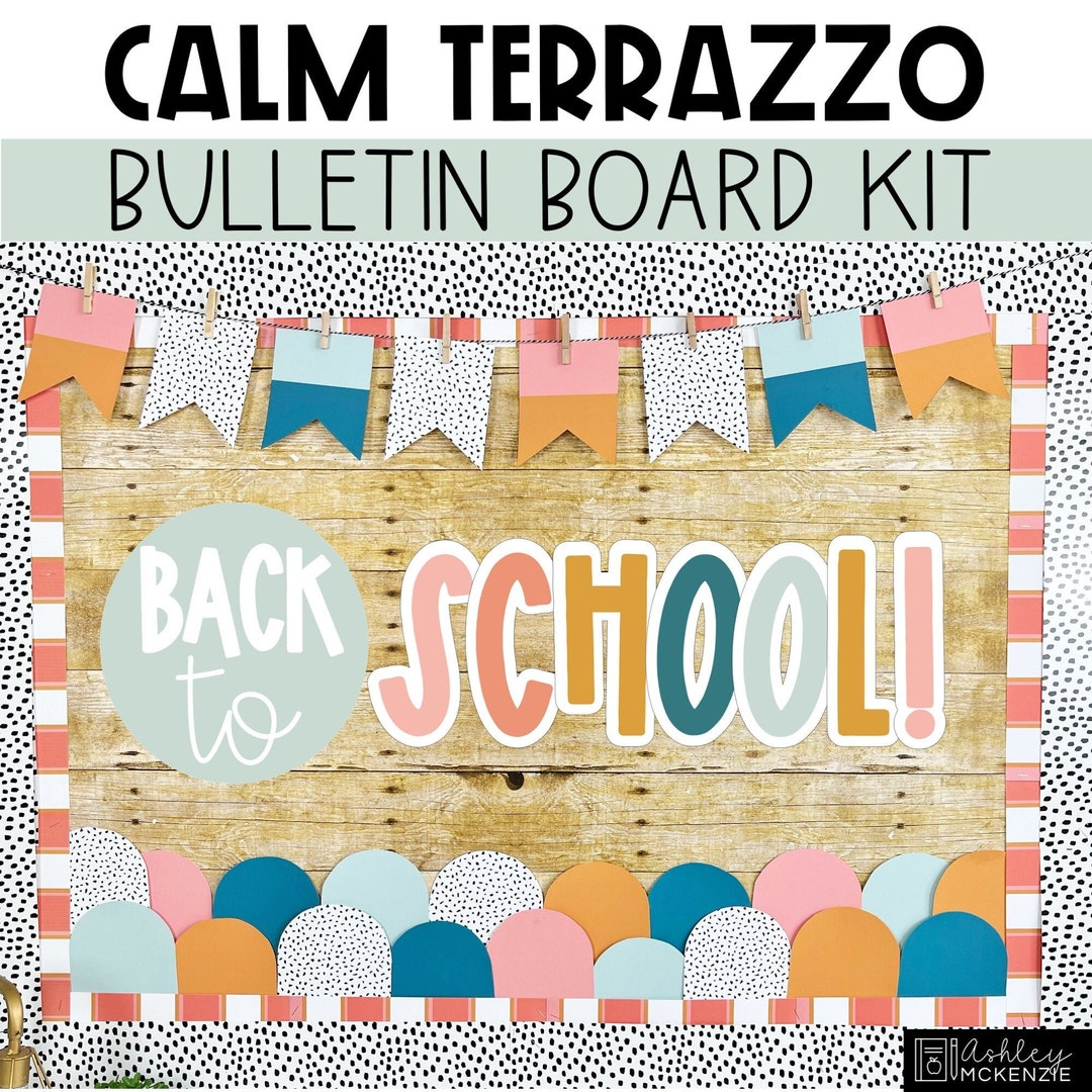 Calm Terrazzo Back to School Bulletin Board Kit, Easy and Modern ...