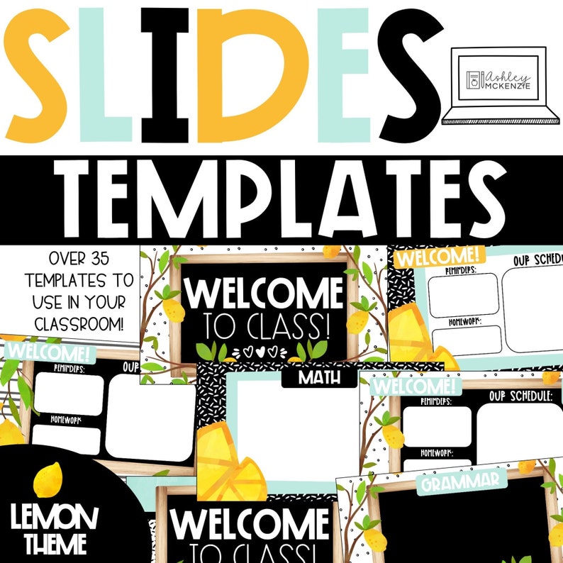 Lemon Themed Google Slides and Powerpoint Templates, Digital Classroom ...