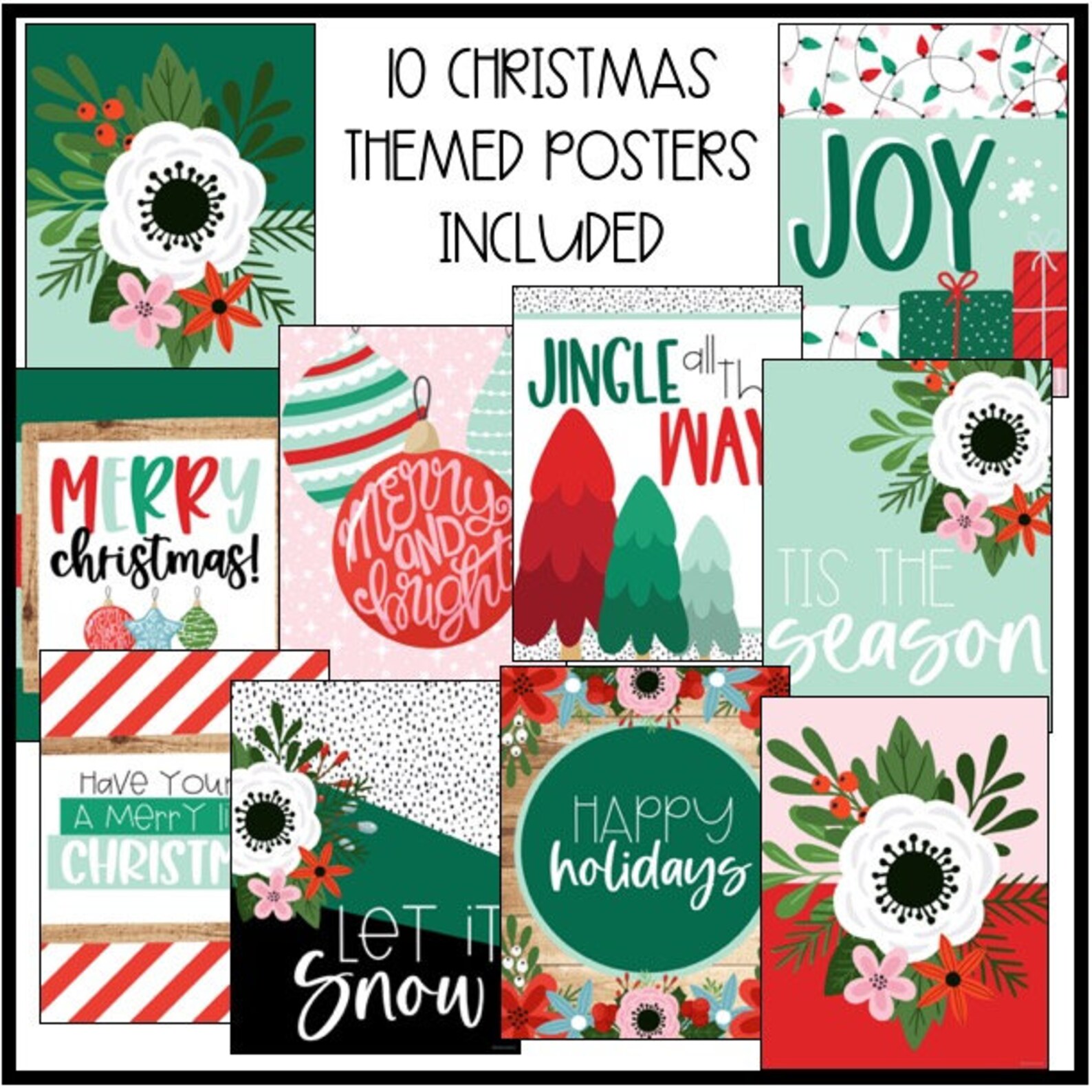 Christmas Cheer Classroom Posters Easy Holiday Classroom - Etsy