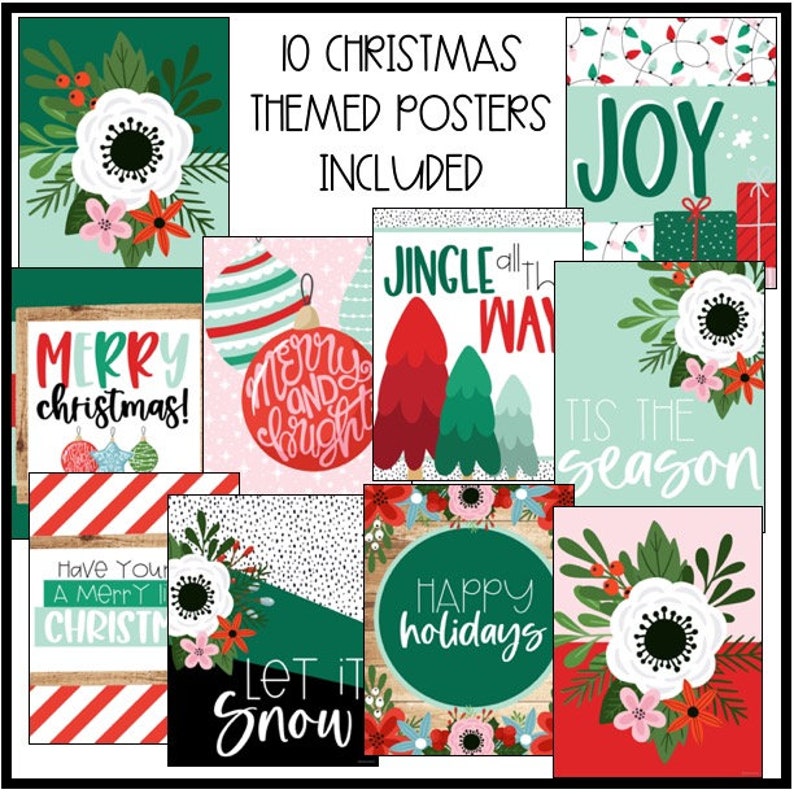 Christmas Cheer Classroom Posters Easy Holiday Classroom - Etsy