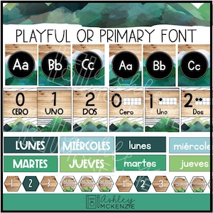 Spanish Scandi Mountains Classroom Decor Bundle, Easy and Modern ...