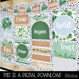 Modern Greenery Back to School Classroom Decor Bulletin Board - Etsy