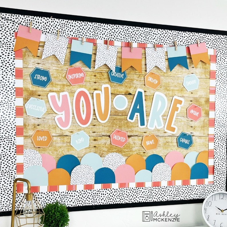 Calm Terrazzo Back to School Bulletin Board Kit Easy and - Etsy