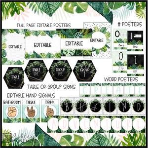 Modern Tropical Classroom Decor Bundle Calm Classroom Colors Back to ...