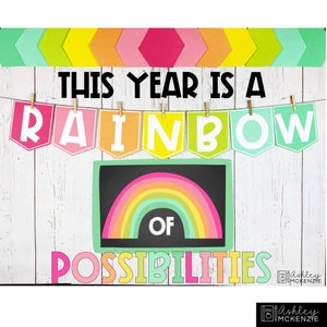 Bright Rainbow Classroom Decor, Bulletin Board Kit, Classroom Posters ...