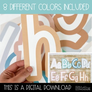 Muted Pastel A-Z Bulletin Board Letters, Punctuation, and Numbers, Easy ...