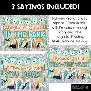 Modern Dinosaur Classroom Theme Back to School Bulletin Board Kit ...