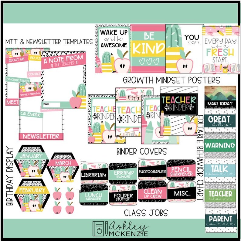 School Supplies Classroom Decor Bundle Easy and Modern - Etsy