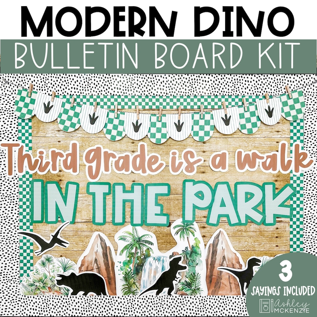 Modern Dinosaur Classroom Theme Back to School Bulletin Board Kit ...