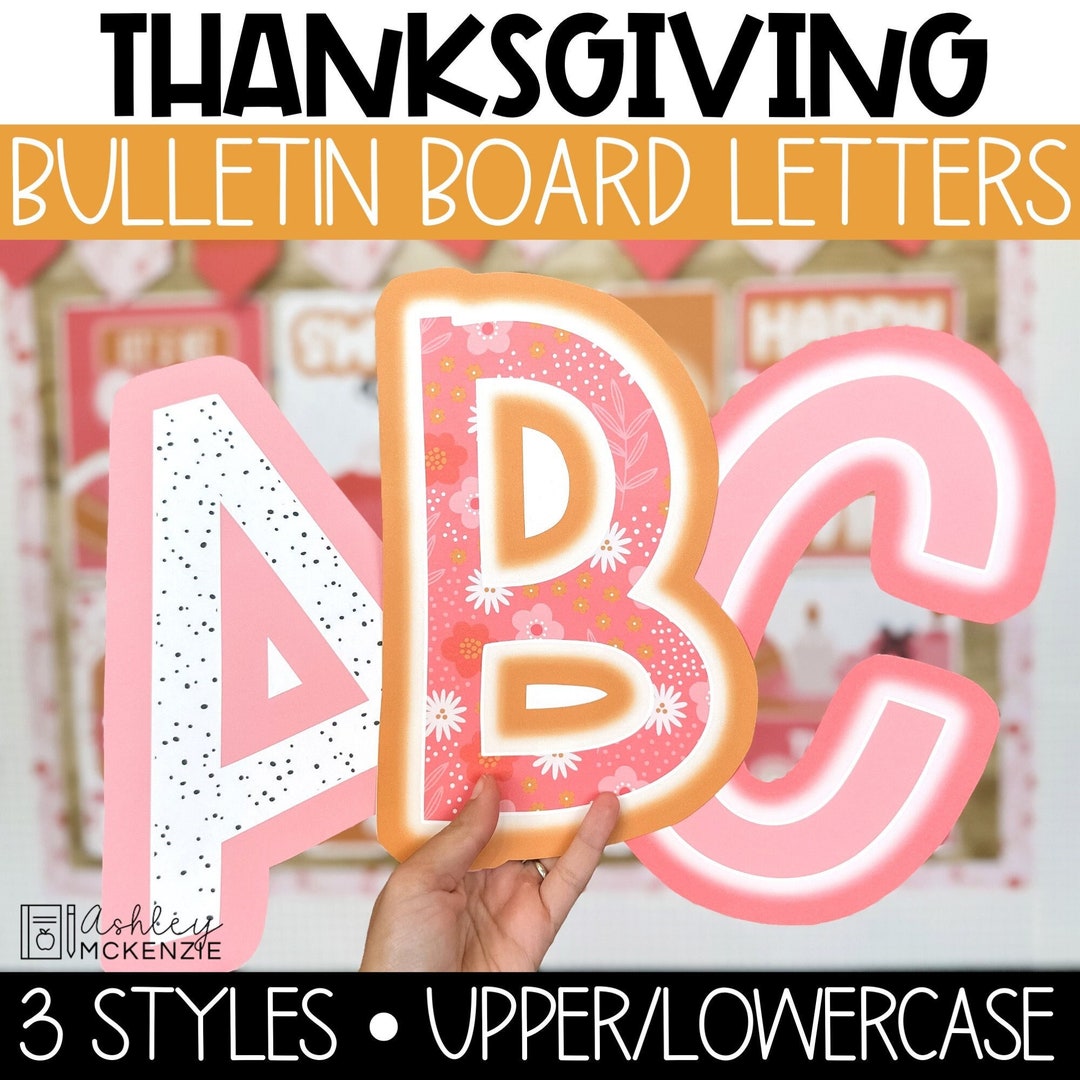 Cozy Thanksgiving Classroom Decor, A-Z Bulletin Board Letters ...