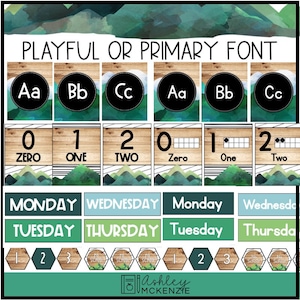 Scandi Mountains Classroom Decor Bundle Modern Back to School Bulletin ...