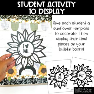 Fall Sunflowers Bulletin Board Kit, Autumn Classroom Decor, Easy ...