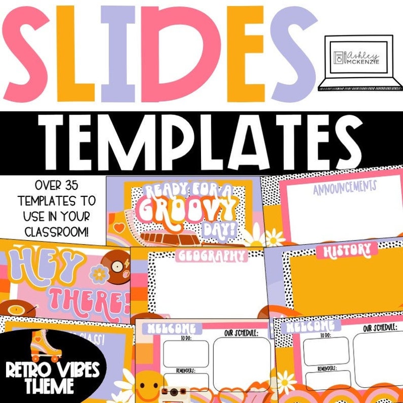 Retro Google Slides and Powerpoint Templates Retro Vibes - Etsy
