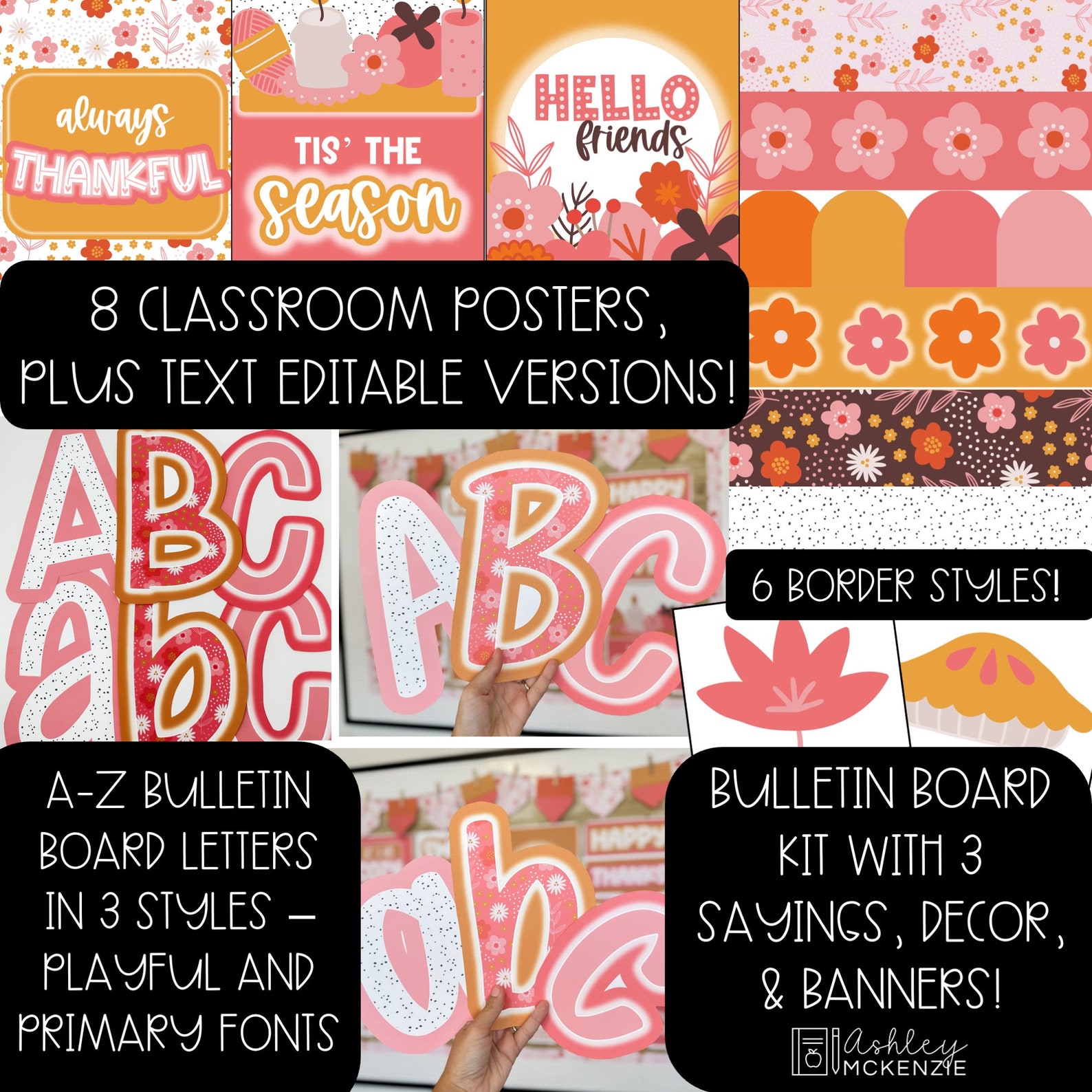 Cozy Thanksgiving Classroom Decor, Holiday Season, Bulletin Board Kit ...