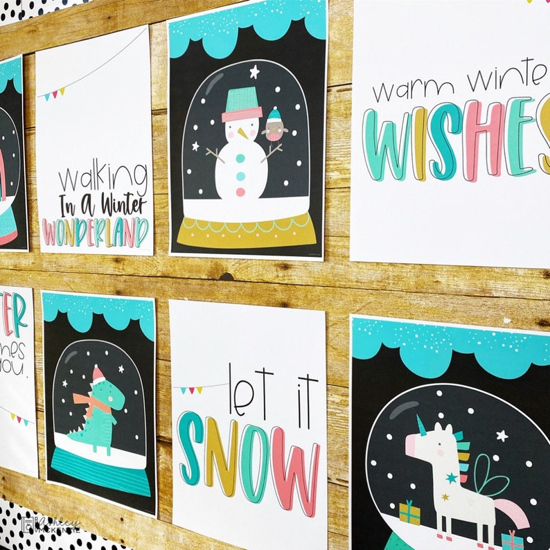 Winter Snow Globe Classroom Posters Easy and Modern Classroom - Etsy