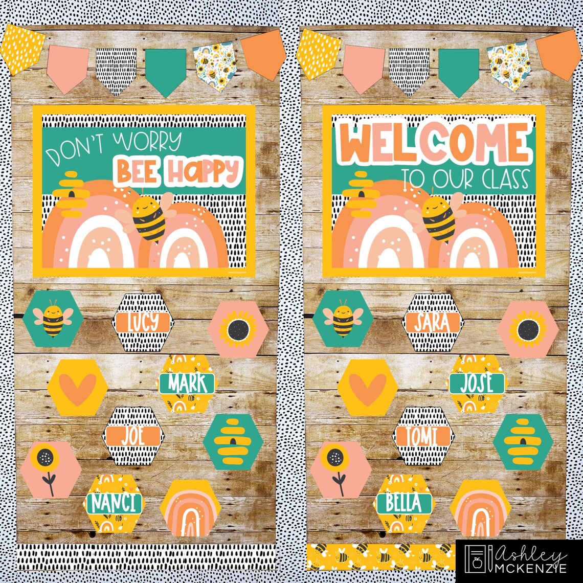 Honey Bee Classroom Door Decor Kit Back to School Easy and - Etsy
