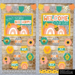 Honey Bee Classroom Door Decor Kit, Back to School, Easy and Modern ...