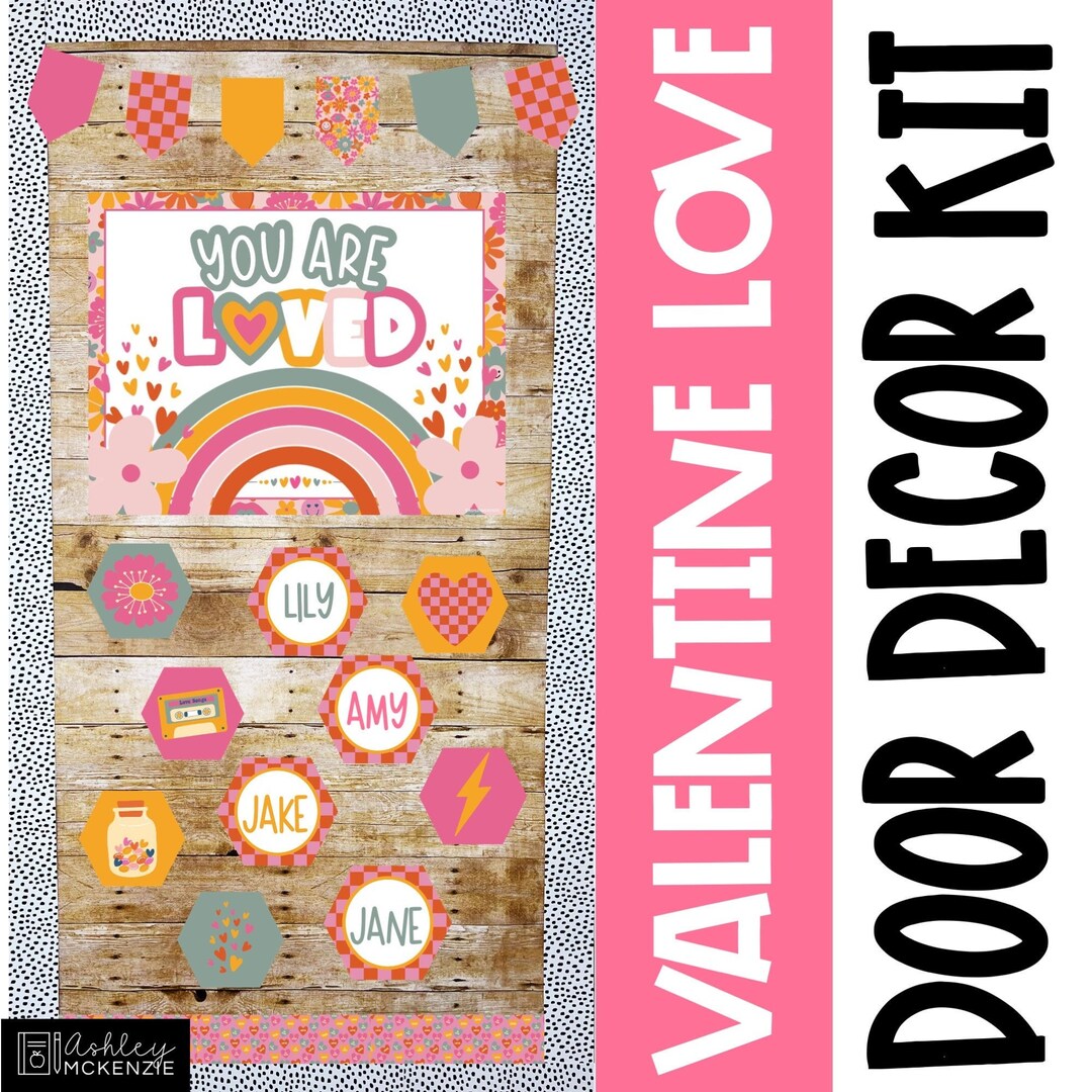 Valentine's Day Door Decor Kit, Printable Borders and February ...