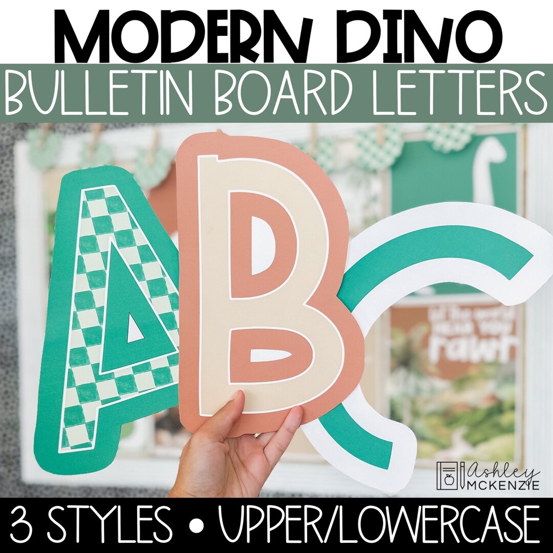 Modern Dinosaur Classroom Theme, A-Z Bulletin Board Letters ...
