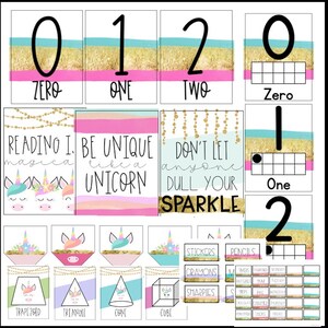 Unicorn Classroom Decor Bundle, Easy and Modern Classroom Decorations ...