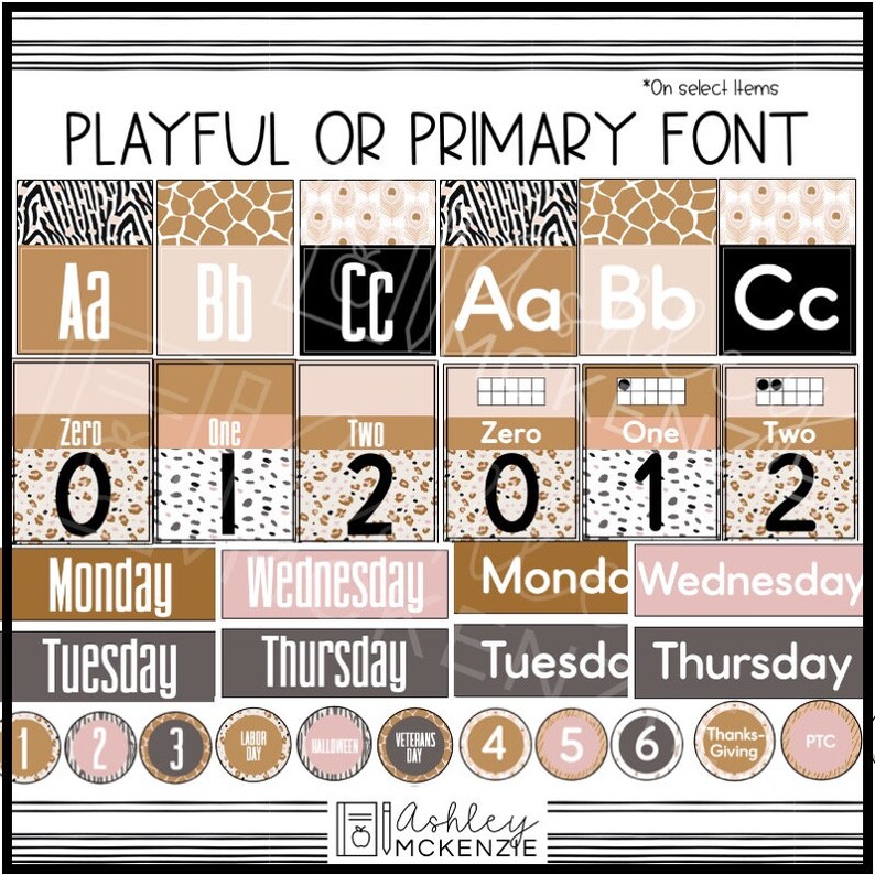 Boho Neutral Animal Print Classroom Decor Bundle, Easy and Modern ...